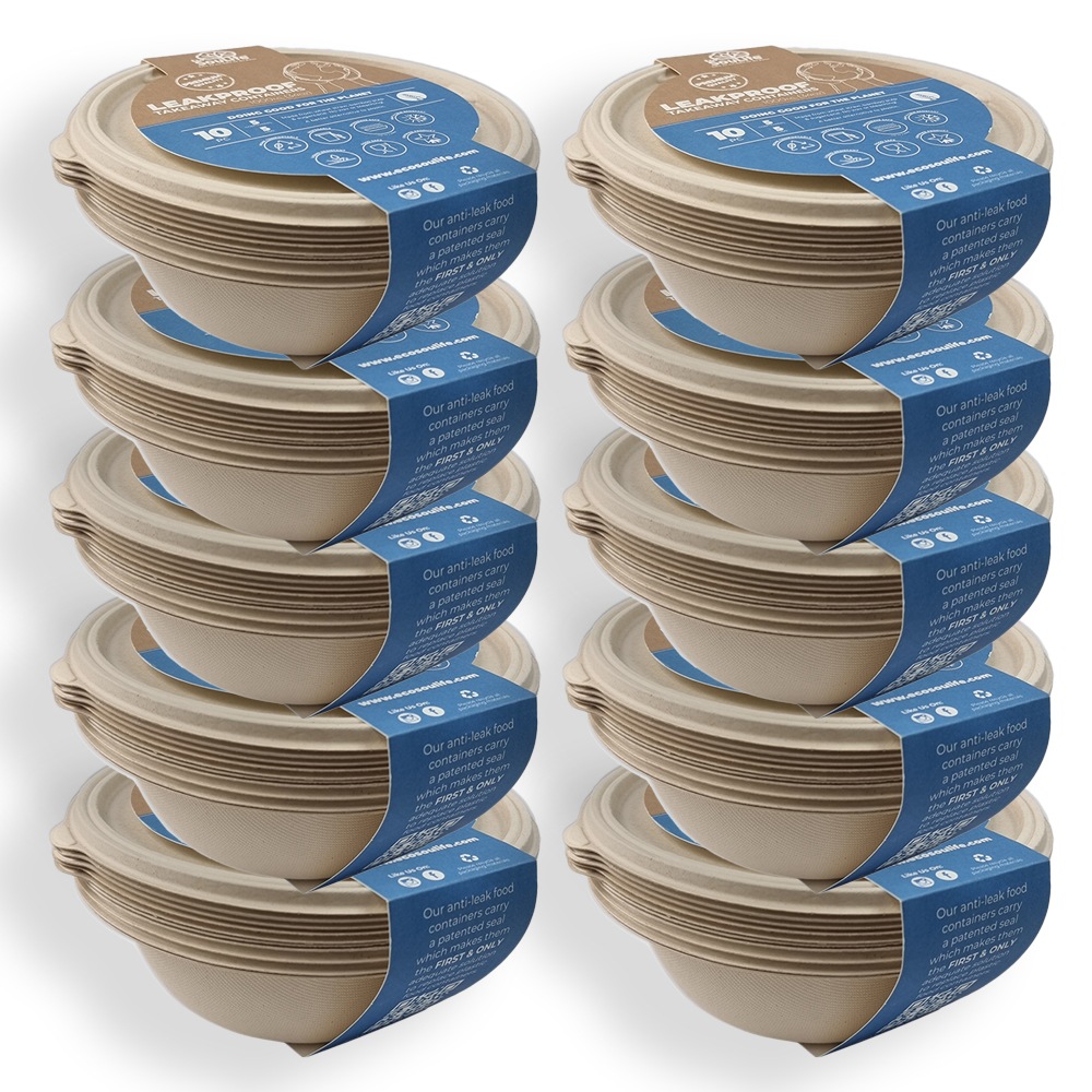 Buy 100pc EcoSouLife Harvest Leakproof 1L Disposable Round Container ...