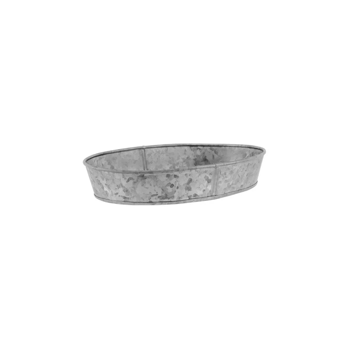 Buy Chef Inox Coney Island Oval Galvanised Tray Plain 240x150x45mm ...