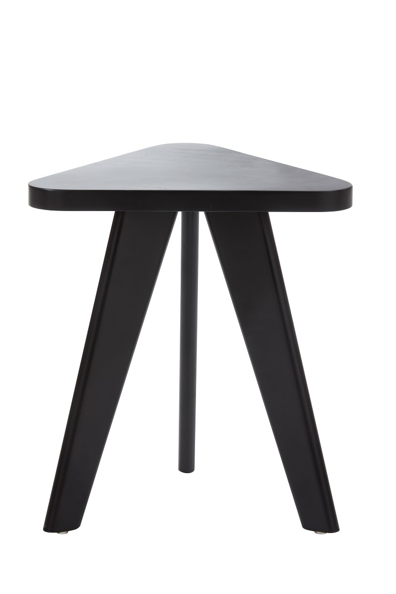Buy Julie Black Timber Side Table - Triangular Shaped Retro Style ...