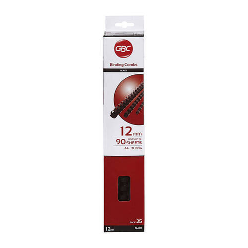 Buy GBC Binding Comb 12mm Black Pk25 - MyDeal Australia