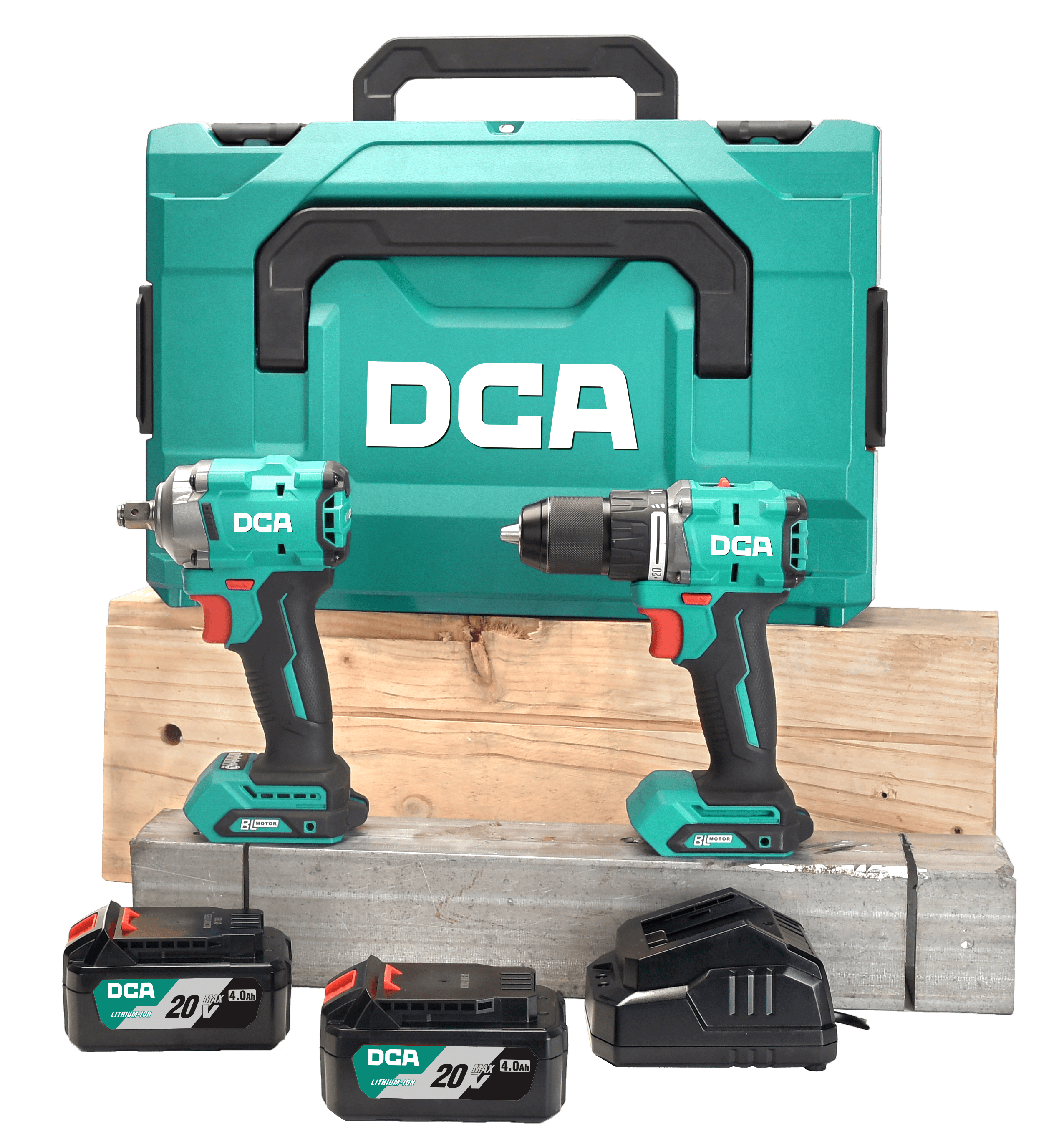 Buy DCA ADKIT28 Cordless Brushless Hammer Drill & Impact Wrench 20V Combo Kit - MyDeal Australia