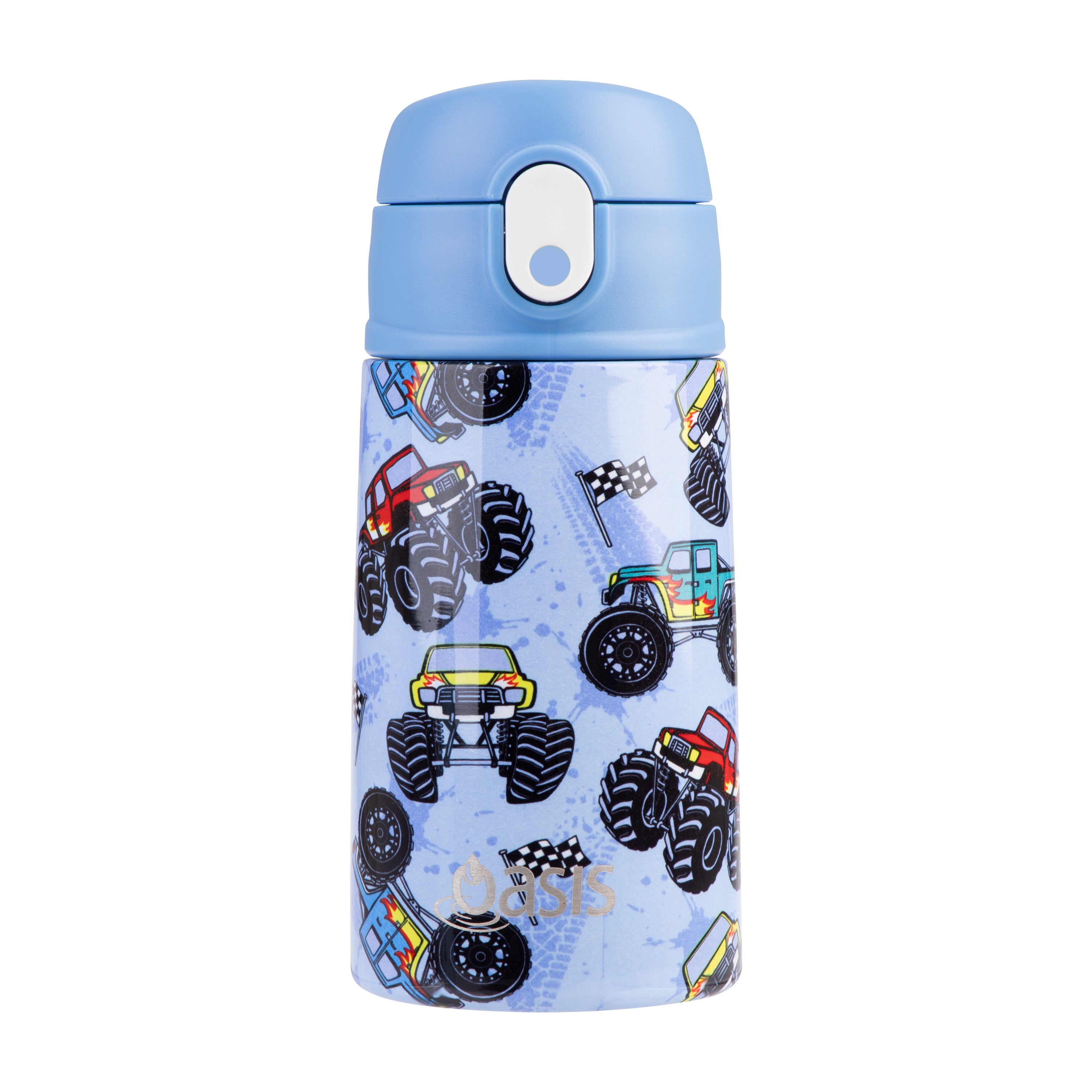 Buy Oasis Stainless Steel Double Wall Insulated Kid's Drink Bottle 400ML - Monster Trucks ...